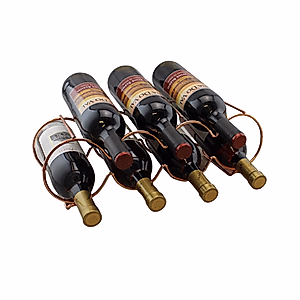 Rose Gold Stackable Table Top Wine Rack Bottle Holder Each Holds 4 Bottles - Keeps Bottles of Wine Horizontal to Prevent Oxidation