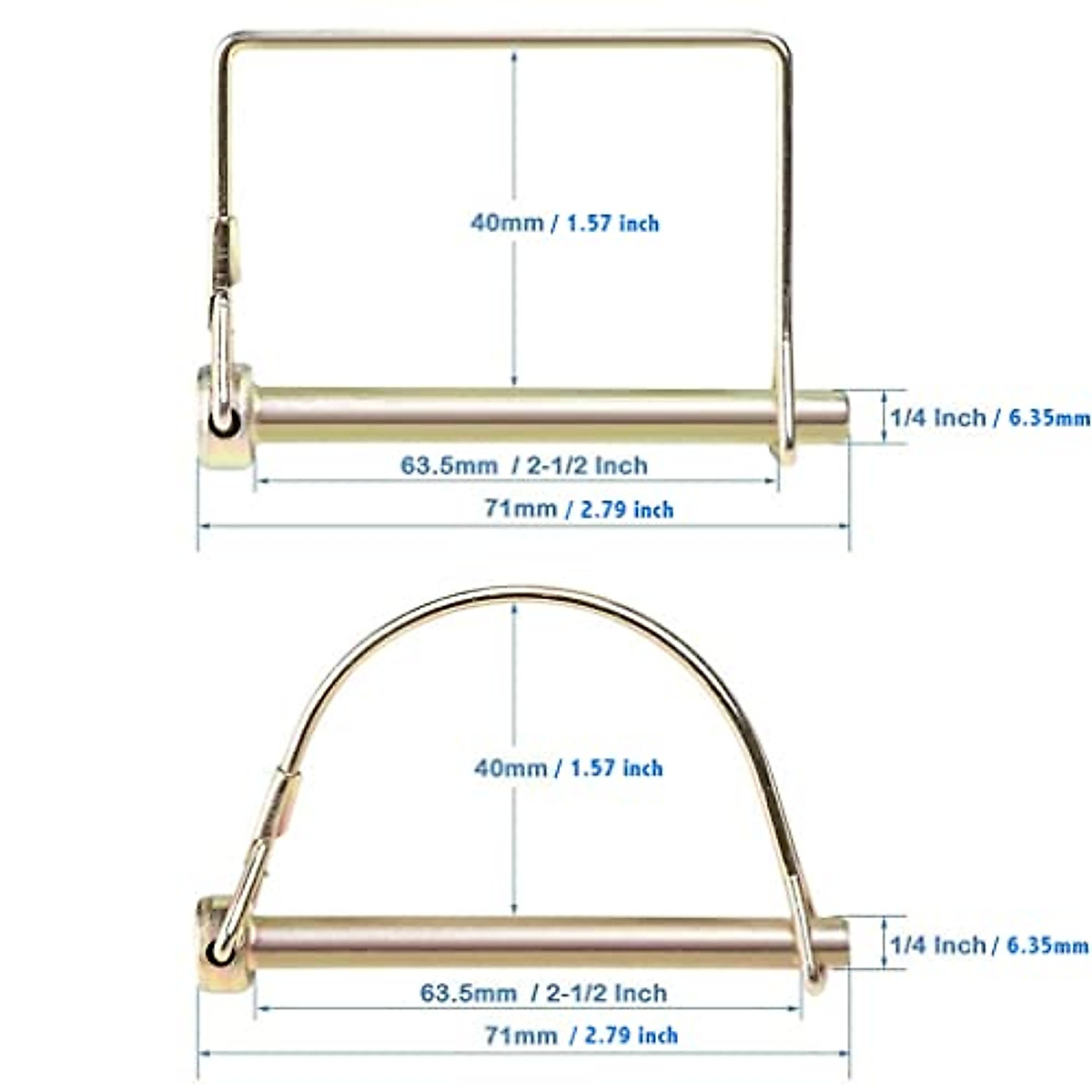 10 Pcs Safety Coupler Pins Kit - 1/4-inch Trailer Coupler Pin - Heavy-Duty Coupler Pin - Spring Steel- Long Lasting - One Kit with Multiple Uses by Automajor