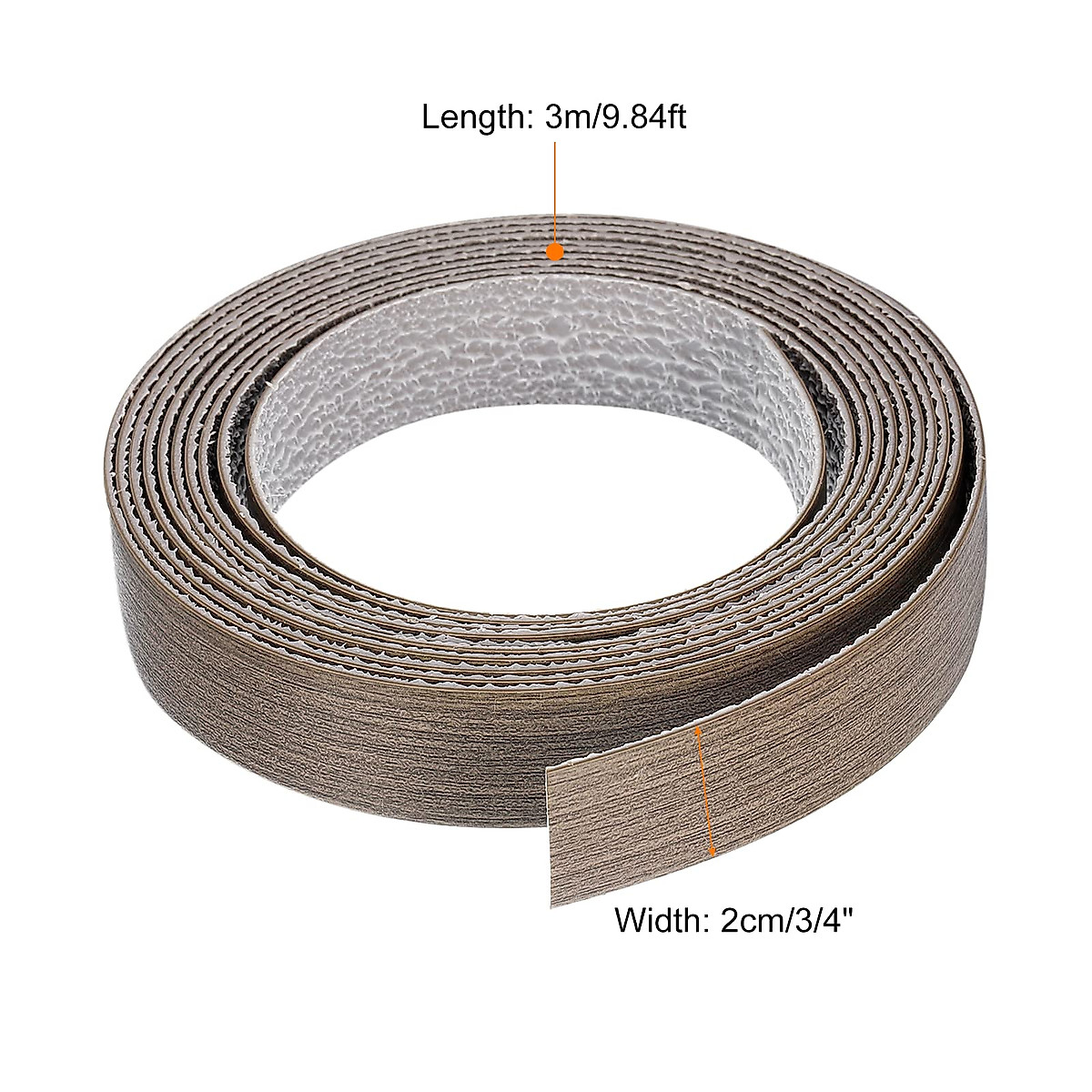 uxcell Edge Banding, 3/4 inch x 9.84ft Pre-Glued Wood Veneer Edging Iron-on Flexible Edge Banding for Cabinet Repair Furniture Restoration, Brown