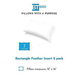 PILLOWS WITH A PURPOSE Pillow Inserts - Pack of 2-12" x 16" Rectangular Decorative Throw or Sham for Couch - Bed - Sofa