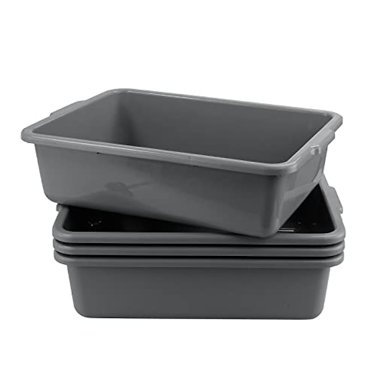 Jandson 22 L Commercial Bus Tubs, 4 Pack Utility Bus Box, Grey, F