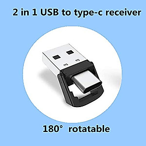 Presentation Clicker Type C/USB A 2 in 1 PowerPoint Remote Control Wireless Presenter with Hyperlink & Volume Control Receiver PPT Slide Clicker for Mac/Win/Computer/Laptop(Battery Include)