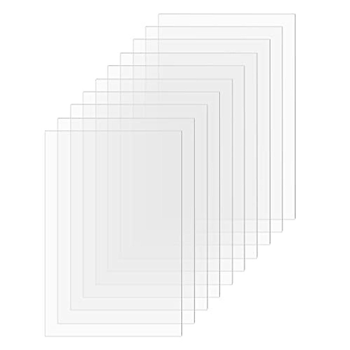 SimbaLux Acrylic Sheet Clear Plexiglass 4” x 6” 0.04” Thick (1mm) Pack of 10 Transparent Plastic Plexi Glass Board with Protective Paper for Photo Frame Replacement, DIY Display Projects, Craft