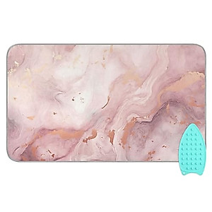 GOODOLD Pink Ink Texture Ironing Mat Portable Travel Ironing Pad for Washer,Dryer,Table Top, Iron Board Alternative Cover, Large Heat Resistant Ironing Blanket