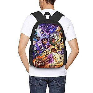 OMELUS Mens Womens The Horror Owl House Cartoon Basic Multipurpose Backpacks,3D Printed Funny Waterproof Laptop Backpack,Travel Camping Hiking Daypack Backpack For Men Women 17 inch