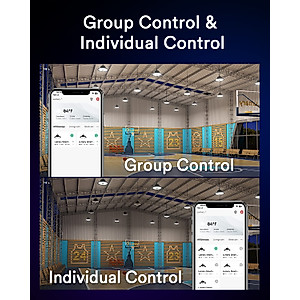 Lumary 22,000Lm Smart Aluminium UFO LED High Bay Light w/Remote, 2700K-6500K Dimmable 150W, Work with Alexa/Google - Hub Required, LED Shop Lights for Hanging Garage Workshop Factory Gym Barn