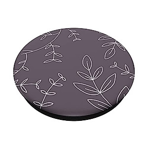 Lavender Purple / Dark Purple Hand Drawn Leaf Botanical PopSockets Standard PopGrip