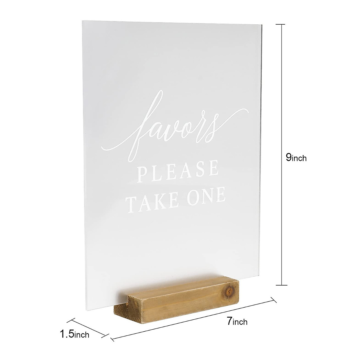 Hanna Roberts Set of 3 Wedding Reception, Ceremony, Party, Table Decoration Signs with Holder | Favors Please Take One | Please Sign Our Guestbook | Cards and Gifts (Frosted, Light Brown)