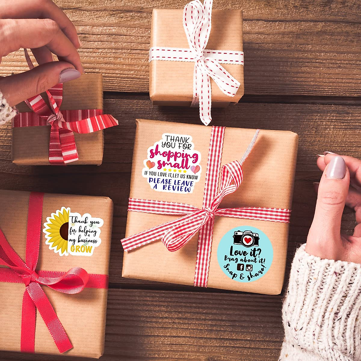 Thank You for Shopping Small Stickers,Thank You Stickers,Handmade Stickers,Small Shop Stickers,Envelopes Stickers for Small Business, Online Retailers,Handmade Goods,500 Labels Per Roll