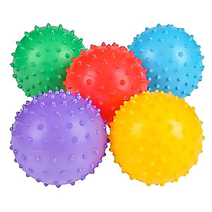 The Dreidel Company Inflated Bouncing Knobby Balls, Assorted Colors, 3" (12-Pack)