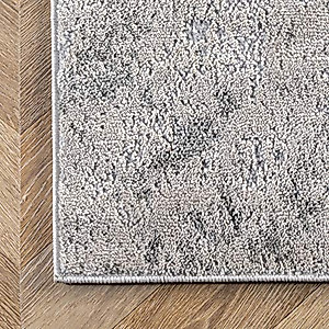 nuLOOM Cyn Abstract Area Rug, 6' 7" x 9' Oval, Silver