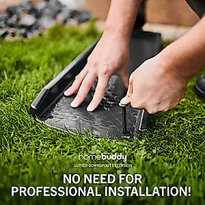 HomeBuddy Black Gutter Downspout Extension, Set of 2 - Rain Gutter Diverter, Down Spout Drain Extension, Sturdy Rain Guard Downspout Extension, Gutter Drain Diverter.