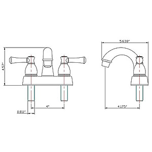 Dura Faucet RV Designer Two Handle Arc Spout Bathroom Faucet (Brushed Satin Nickel) - for Recreational Vehicles, Motorhomes, Travel Trailers and More