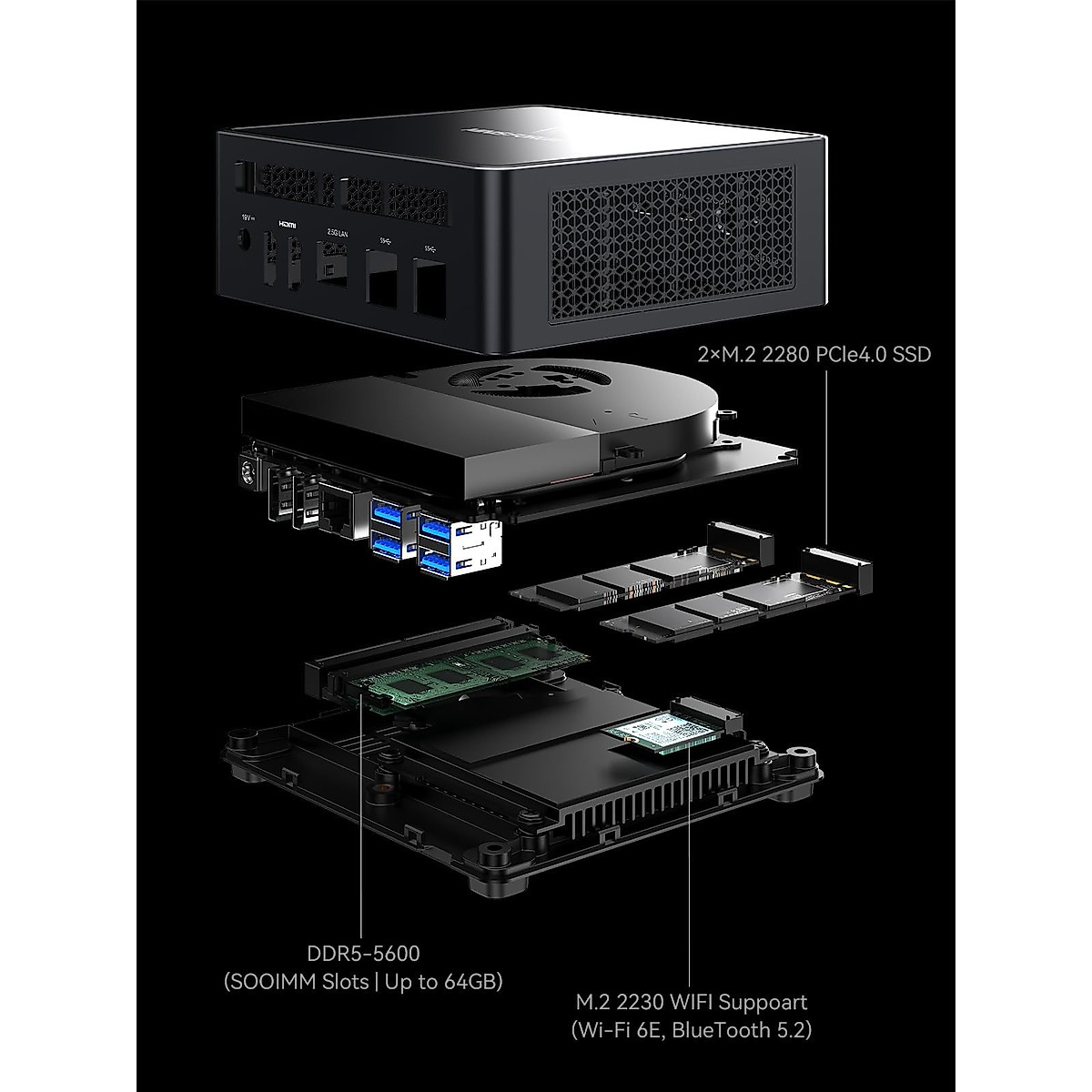 MINISFORUM DeskMini UM790 Pro Mini PC AMD Ryzen 9 7940HS Barebones Version Without RAM and SSD Personal Computer, AMD Radeon 780M Graphics, 2xHDMI(4K) 2xUSB4(DP|8K) Outputs