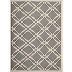 SAFAVIEH Courtyard Collection Area Rug - 9' x 12', Brown & Bone, Trellis Design, Non-Shedding & Easy Care, Indoor/Outdoor & Washable-Ideal for Patio, Backyard, Mudroom (CY6923-242)