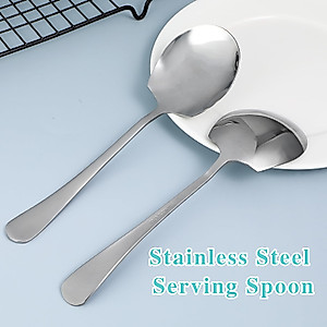 3 Pcs Large Serving Spoons, Stainless Steel Serving Spoon, Spoons Table Spoons, Long Handle Soup Spoons, Large Serving Tablespoons, Serving Spoons Set Kitchen Tool