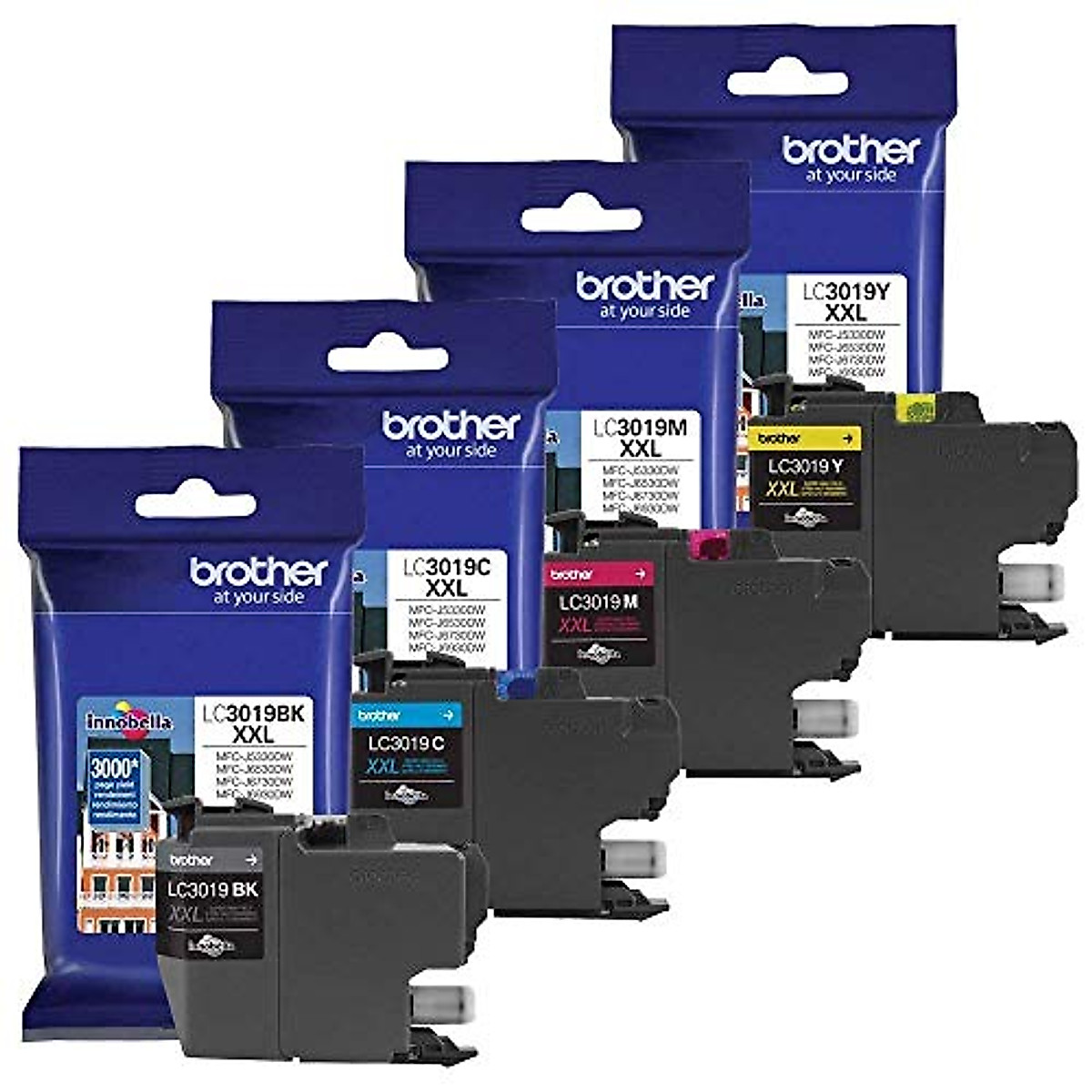 Genuine Brother MFC-J6530DW Super High Yield (BK/C/M/Y) Color Ink 4-Pack. (Includes 1 each of LC3019BK, LC3019C, LC3019M, LC3019Y)