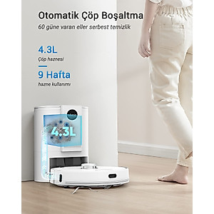 Ultenic T10 Robot Vacuum Self Emptying, Robot Vacuum and Mop Combo, 60-Day Capacity, LiDAR Navigation, 3000Pa Strong Suction, APP & Remote & Alexa Control, Ideal for Pet Hair, Hard Floor and Carpet