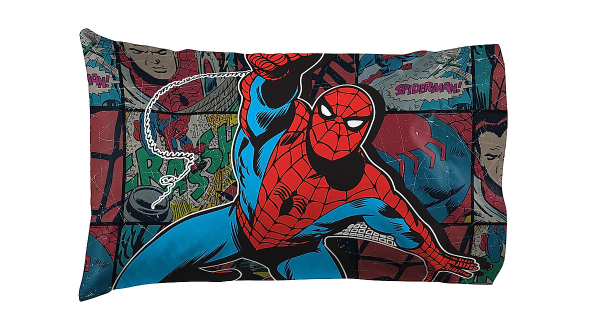 Marvel Spiderman 'Jump Kick' Twin Sheet Set for Kids Sleep