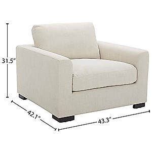 Amazon Brand - Stone & Beam Westview Extra-Deep Down-Filled Accent Chair, 43.3"W, Cream