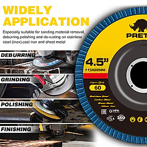 PRETEC Flap Discs 4 1/2 for Angle Grinder, 12 Pcs Flap Discs 40/60/80/120 Grit, 4.5" x 7/8" High Density Zirconia Type 27 Flap Sanding Disc for Grinding, Rust Removal, Sanding and Finishing -12 Packs