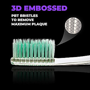Solodent Toothbrush Soft, Silver & Jade Flossing Bristles (Pack of 2) Colors May Vary