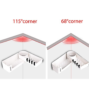 Corner Shower Caddy, YANHU Suction Cup NO-Drilling Removable Shower Shelf Adhesive Caddy Organizer Wall Mounted Organizer Basket Waterproof & Oilproof Shower Corner Rack for Bathroom & Kitchen - White