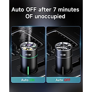 Car Diffuser Humidifier with Colorful Light, Auto Shut-Off, 2 Mist Modes, Car Diffusers for Essential Oils, USB Mini Humidifier for Car, Office Destop, Bedroom (Black)