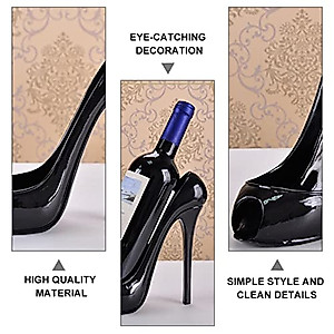 Cabilock Home Decor Dining Table Decor High Heel Wine Stiletto Shoe Wine Holder Wine Bottle Organizer Stand Shoe Phone Holder Bottle Holder Resin Metal Storage Rack Wedding Decor