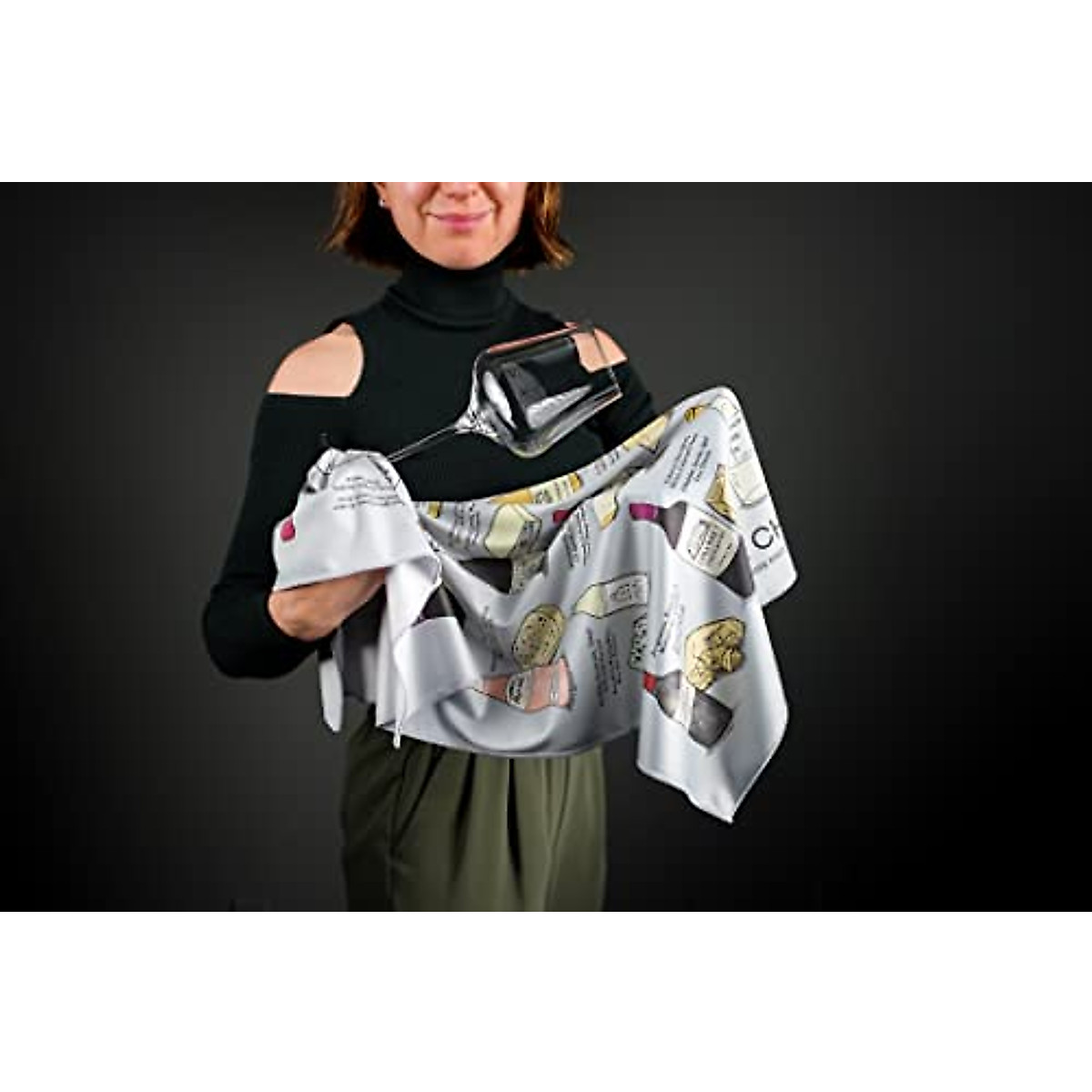 Wine Folly Microfiber Wine Glass Polishing Cloth Variety Pack Bundle - Large Size (21" x 28")