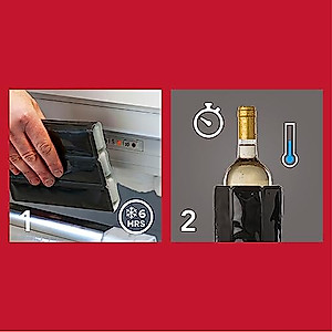 Vacu Vin Active Cooler Wine Chiller - Reusable, Flexible Wine Bottle Cooler - Wine Grapes Print - Wine Cooler Sleeve For Standard Size Bottles - Insulated Wine Bottle Chiller to Keep Wine Cold