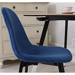 Roundhill Furniture Lassan Contemporary Fabric Dining Chairs, Set of 4, 22.25D x 17.25W x 33.25H in, Blue