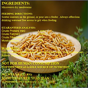 Classic Flock 10.5lb Mealworms - High Protein, Pure Natural, Delicious - Ideal for Chickens, Birds, Ducks, Lizards, Turtles, Fish, and Reptiles, 10lbs Meal Worms