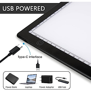 TCNEWCL Slide Viewer Magnetic Light Box for Photo Slide and Film Negative Scanning, Ultra-Thin Illuminated Board Panel for Tattoo Drawing, Sketching, Stenciling, USB Powered