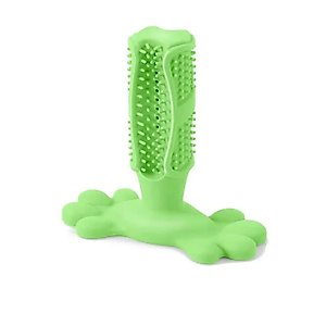 Aggressive Chewer Toothbrush Brushing Stick Dental Bully Breed Dog Toy (Green)