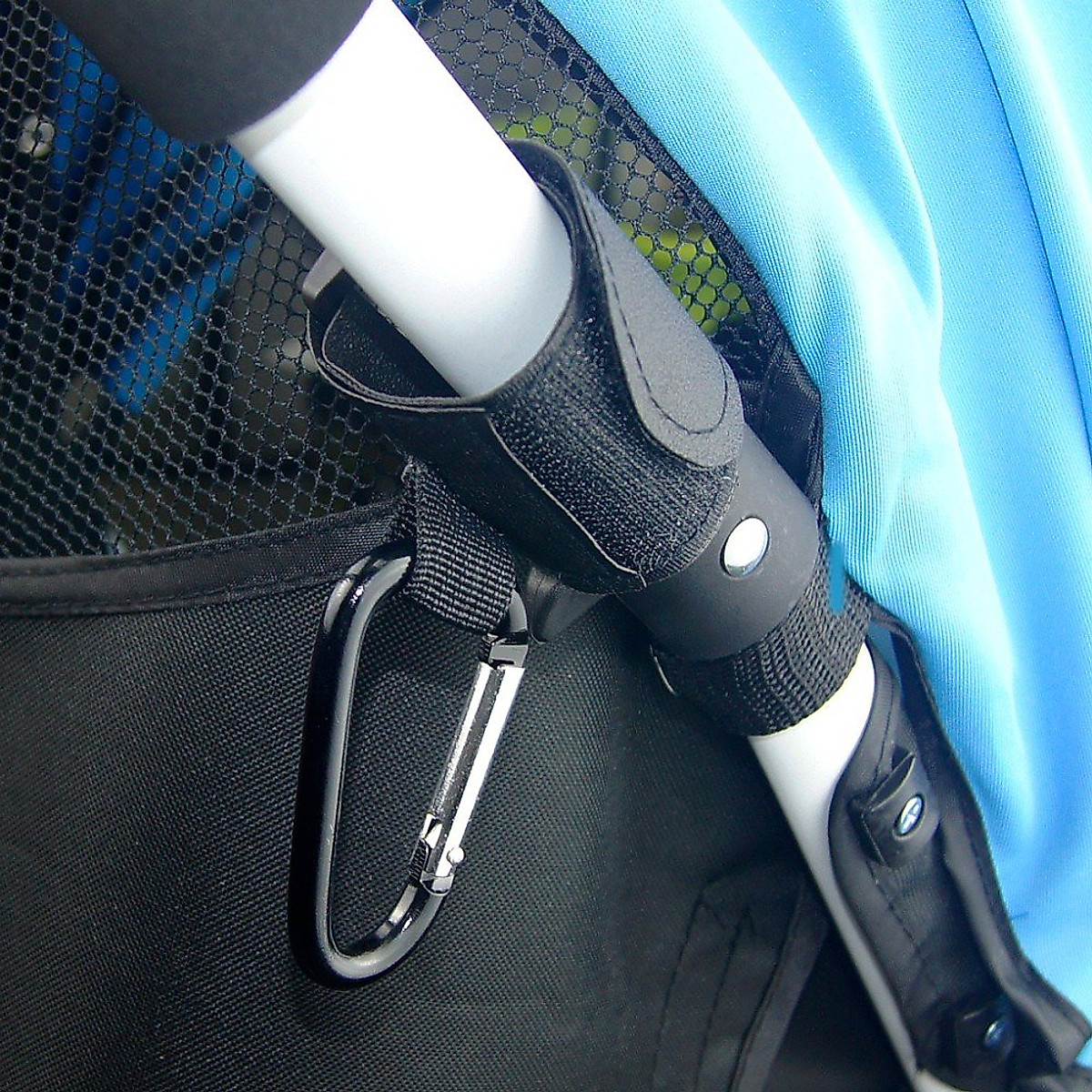 AKOAK 2 Pack Baby Stroller Hooks, Skidproof and Multi Purpose Hooks for Diaper Bags, Shopping Bags,Groceries and Clothing, Great Accessory for Mommy When Walking Or Shopping,Red