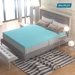 Sleptight 3 inches Hospital Size Mattress Topper in a Box,Bed Topper for Pressure Relief ，CertiPUR-US Certified 72 * 33 * 3 inches Mattress Pads Blue