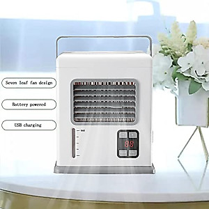 Portable A𝐢r Conditioner - Evaporative A𝐢r Cooler, USB Personal A𝐢r Conditioner Cool𝐢ng F𝐚n, Desktop Mist Humidifier F𝐚n for Home Office Outdoor Camping