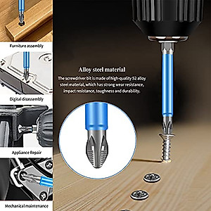 BAYTORY 10-Piece Magnetic Anti-Slip Screwdriver Bits with 1-Piece Magnetize Corrector Tool, 1/4 inch Hex Shank PH2 Phillips Screw Head 25-150mm Long Electric Cross Drill Bit Set