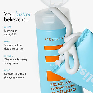 Bliss Body Butter - Blood Orange and White Pepper - Maximum Moisture Cream - 6.7 Fl Oz - Body Lotion for Dry Skin - Long-Lasting Moisturizer for Women & Men - Vegan and Cruelty-Free