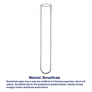Labasics 30 Pack Borosilicate Glass Round Bottom Test Tubes, 15 mm OD X 100 mm Length (Pack of 30)
