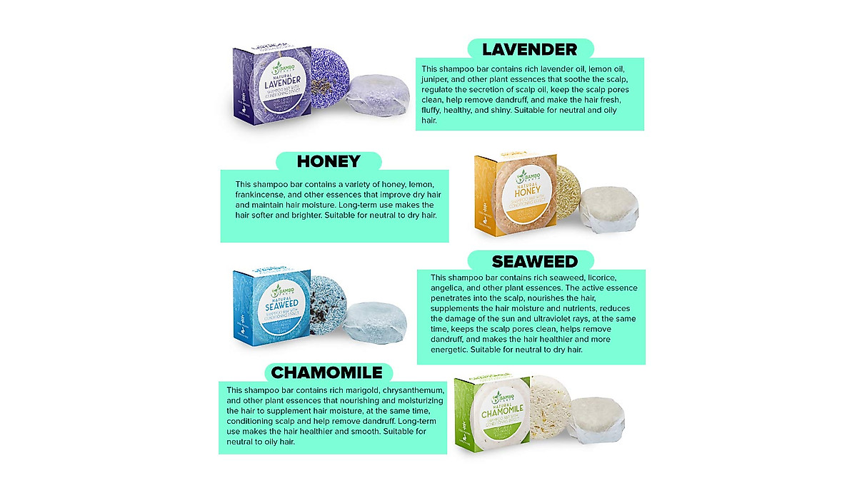 Eco-Friendly Solid Shampoo Bars - 4 Pack Organic Care