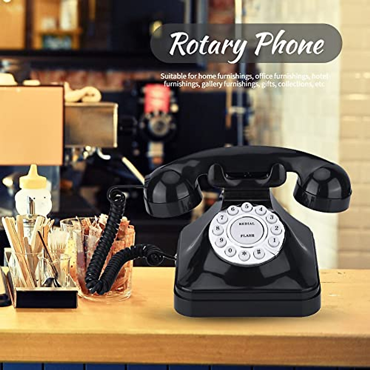 Push Button Phone, 1960&#039;S Vintage Phones Landline for Home, Antique Desk Phone Telephones Land Line, Retro Telephone with Rotary Dialler
