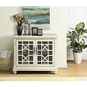 Martin Svensson Home Elegant TV Stand, 38 in x 32 in (W x H), Antique Cream White