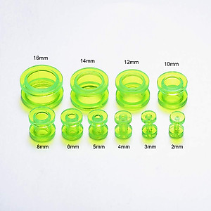 9 Pairs Clear UV Acrylic Screw Doble Flared Ear Plugs Tunnels Expander Ear Gauges Piercing (Gauge=00g(10mm))
