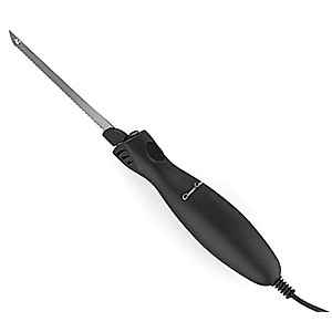 Electric Carving Knife with 8 Inch Serrated Stainless Steel Blade and Comfort Grip Handle By Classic Cuisine (For Slicing Turkey, Meat and More)