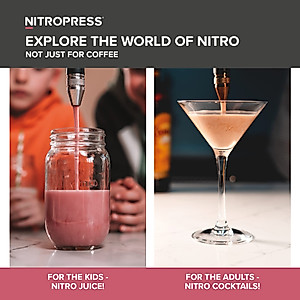 Hatfields London NitroPress Coffee Nitrogen Chargers, Use with NitroPress Instant Nitrogen Diffuser for Nitro Cold Brew Coffee (40 Cartridges)