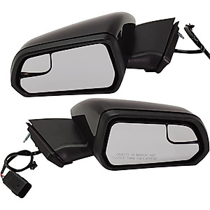 Kool Vue Driver & Passenger Side Power Non-Heated Mirrors for Ford Mustang 2015-2020 With Spotter Glass; Without Signal Light, Memory & Puddle Lamp Paintable