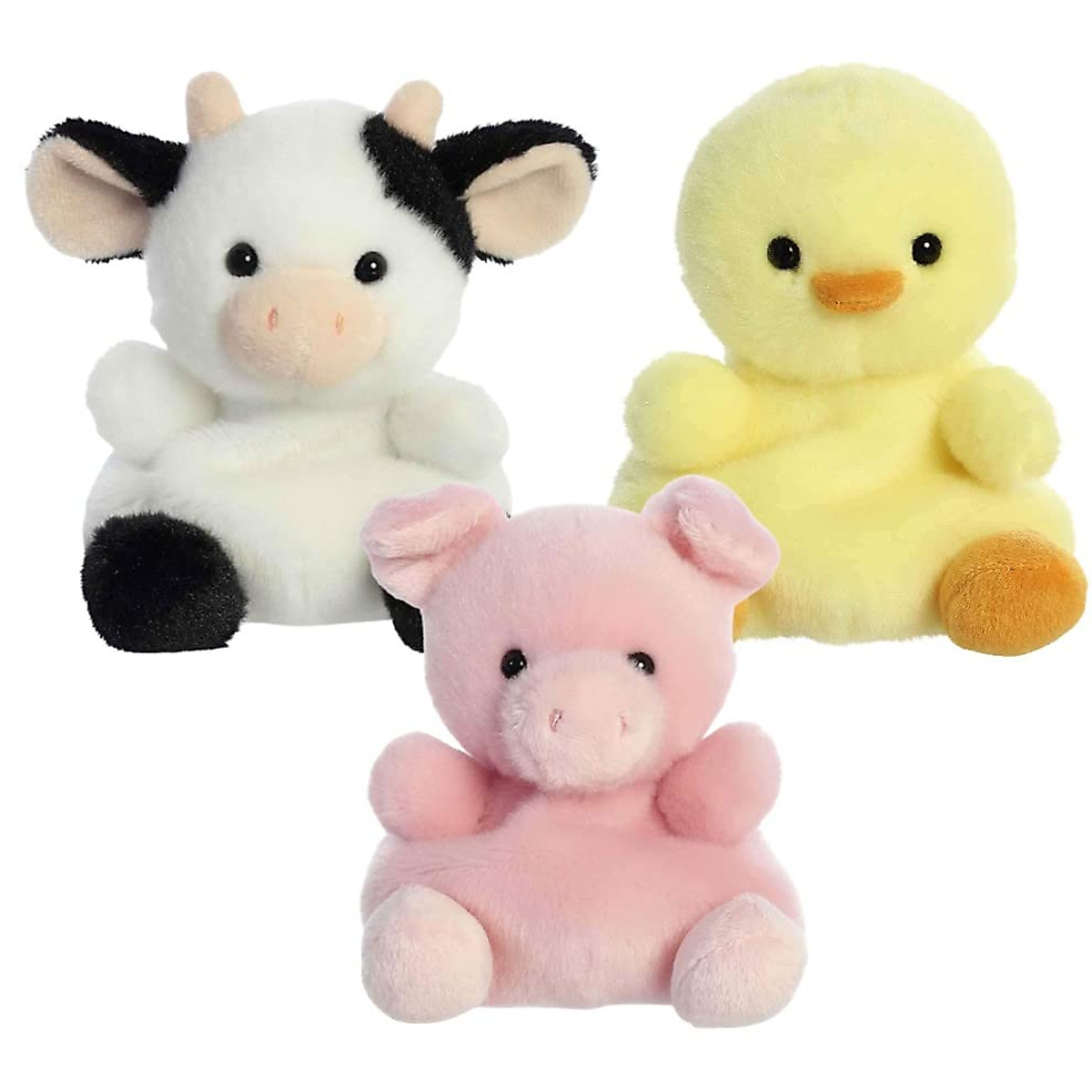 Aurora Palm Pals Set of Three - Sweetie Cow, Wizard Pig and Betsy Chick (Cow/Pig/Chick)