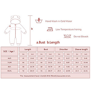 Happy Cherry Toddler Baby Warm Romper One-Piece Winter Coat Zipper Long Sleeve Cute Snowsuit Hoodie Jumpsuit Puffer Jacket for Girls Boys 6-12 Months Black